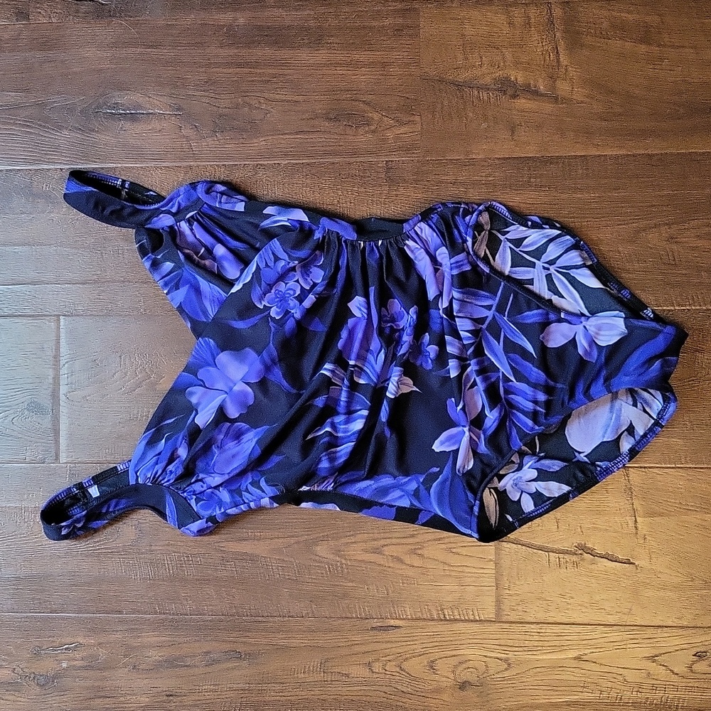 Miraclesuit Floral V-Neckline With Side Rooching One … - Gem